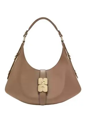 GANNI Small Kat Buckle Shoulder Bag - Neutrals