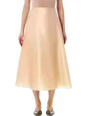 Alberta Ferretti Organza A-line Midi Skirt - Neutrals