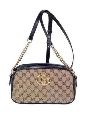 Gucci Marmont Gg Canvas Crossbody Bag - Neutrals