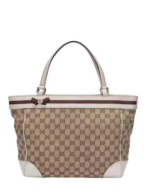 Gucci Mayfair Logo Stripe Tote Bag - Neutrals