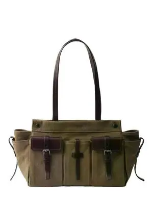Prada Tote Bag With Buckle Pockets - Green