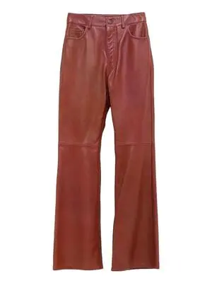 Chloé Belt-loop Leather Trousers - Brown