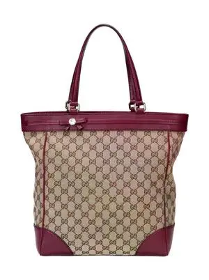 Gucci Patterned Top Handle Tote Bag - Neutrals