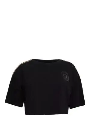 Fendi Rama Cropped T-shirt - Black