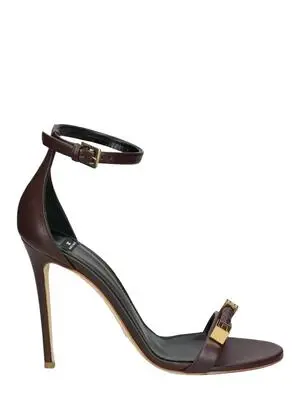 Elisabetta Franchi Logo-plaque Stiletto Sandals - Brown
