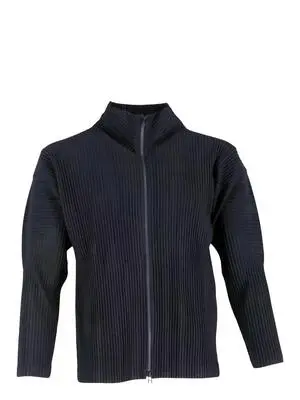 Issey Miyake Plissé Zip-up Jacket - Blue