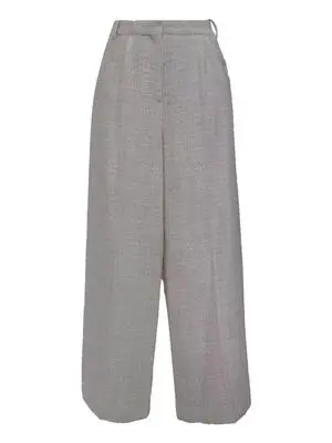 Maje Tweed Wide-leg Trousers - White