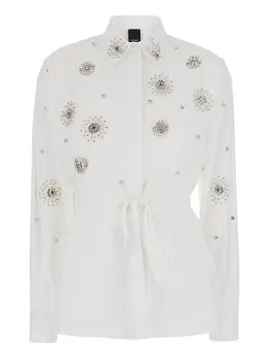 Pinko Carley Cotton Popeline Shirt - White