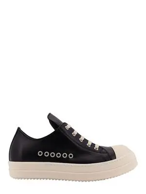 Rick Owens Leather Sneakers - Black