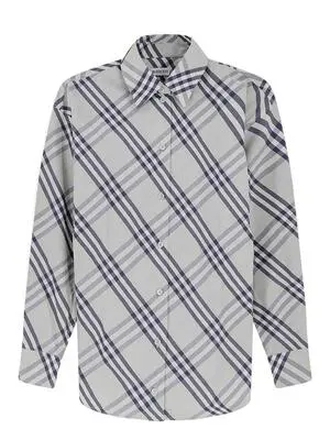 Burberry Cotton Shirt With Check Pattern - Green