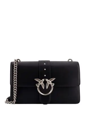 Pinko Love One Leather Crossbody Bag - Black