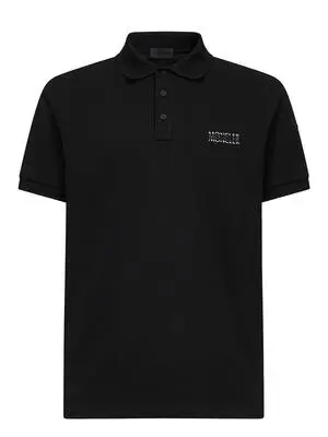 Moncler Cotton Polo Shirt - Black