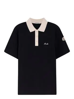 Moncler Cotton Polo Shirt - Black