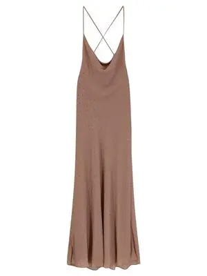 Pinko Farro Long Dress With Rhinestones - Pink