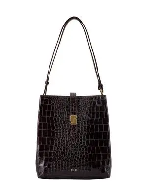 Soeur Bello Croco-effect Leather Shoulder Bag - Brown