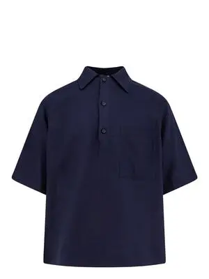 HEVO Montursi Linen And Viscose Shirt - Blue