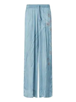 Pinko Rikky Viscose Trousers - Blue