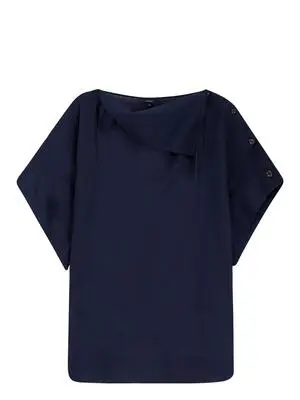 Soeur Issa Top In Linen Blend - Blue