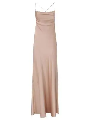 Pinko Farro Satin Long Dress - Pink