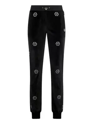 Philipp Plein Monogram-embellished Track Pants - Black