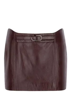 Zeynep Arçay 70's Mini Leather Skirt - Burgundy
