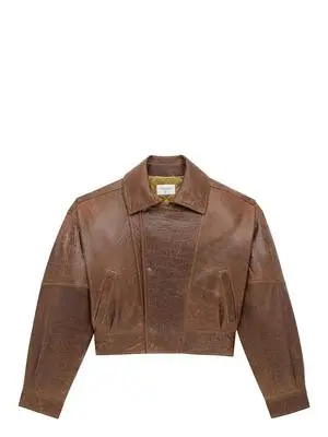 Saint Laurent Regular-fit Lambskin Bomber Jacket - Brown