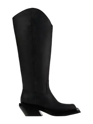 Camper Square Toe Leather Boots - Black