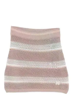Amiri Crochet Striped Mini Skirt - Neutrals