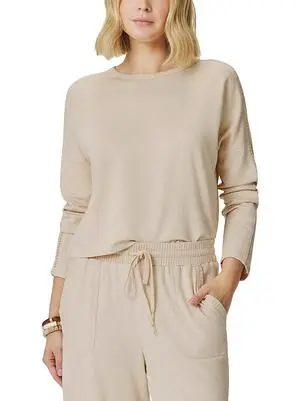 Splendid Jada Pointelle Sweatshirt - Light Fawn