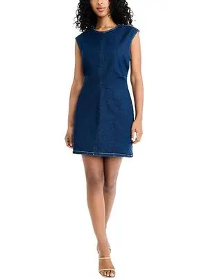 Maggy London Sleeveless Mini Denim Dress - Dark Wash
