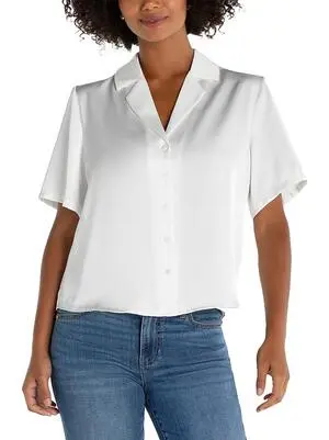 LIVERPOOL Camp Collar Blouse - Whipped Cream