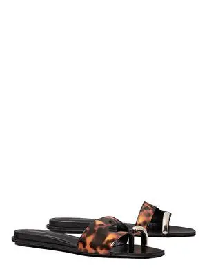 Tory Burch TORY BURCH Pierced Slides Tortoise/silver
