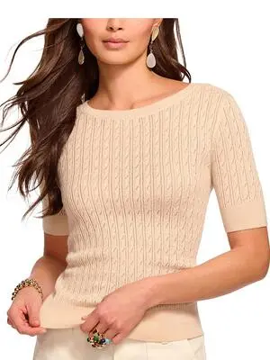 Ramy Brook Elliot Pointelle Sweater - Sandstone