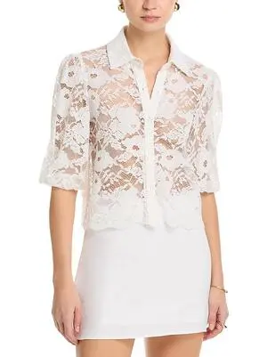 Generation Love Tammy Mesh Lace Shirt - White