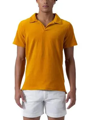 PRINCE & BOND Riviera Terry Cloth Polo Shirt - Gold