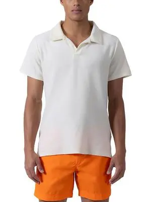 PRINCE & BOND Riviera Terry Cloth Polo Shirt - Off White