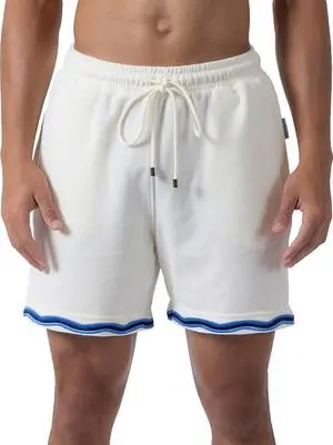 PRINCE & BOND Terry Riviera Shorts - Off White/blue