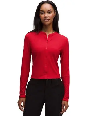 Lululemon Micro-ribbed Button-up Cardigan - Oxford Red
