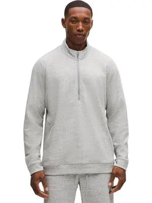 Lululemon Ease The Day Half Zip Heathered Melody Light Grey/black