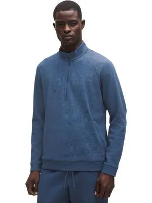 Lululemon Ease The Day Half Zip - Heathered Blue Twill/black