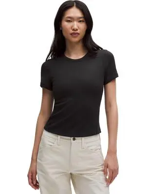 Lululemon Micro-rib Straight-hem T-shirt - Black