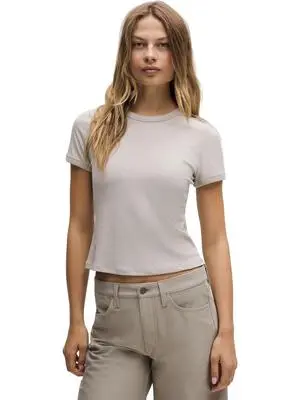 Lululemon Micro-rib Straight-hem T-shirt - Downtown Tan