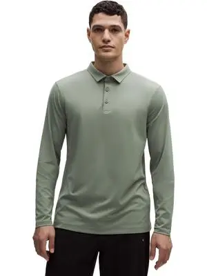 Lululemon Showzero Long-sleeve Polo Shirt Willow Leaf