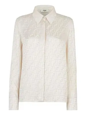 Fendi Ff Silk Shirt - Ivory