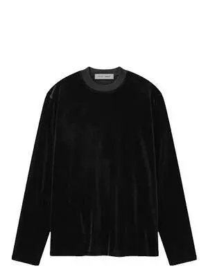 Fear Of God Essentials Velour Long Sleeve Tee - Vintage Black