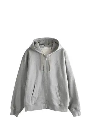 Burberry Check Zip Hoodie - Pale Grey Melange