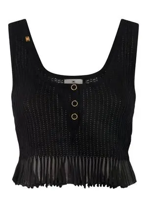 Elisabetta Franchi Button-detailed Top - Black