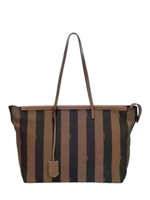 Fendi Requin Striped Tote Bag - Brown