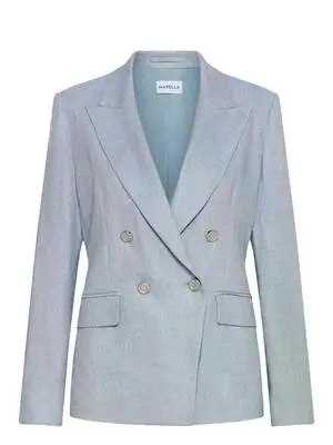 Marella Double-breasted Blazer - Blue