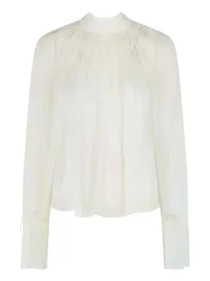 Staud Tie High-neck Top - White